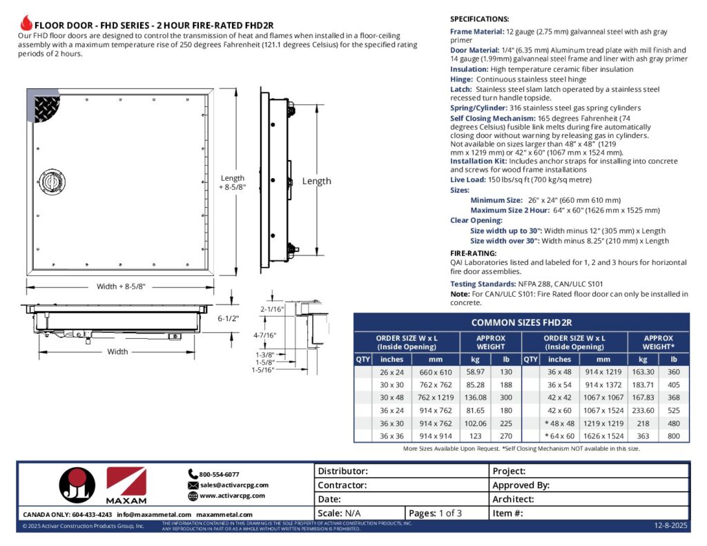Floor-Door-FHD-2-Submittal | Maxam Metal Products