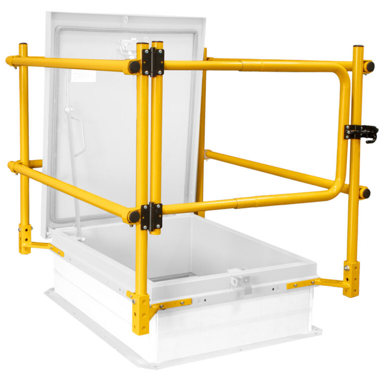 Bolt-on Roof Hatch Safety Rail System with Gate | Maxam Metal Products