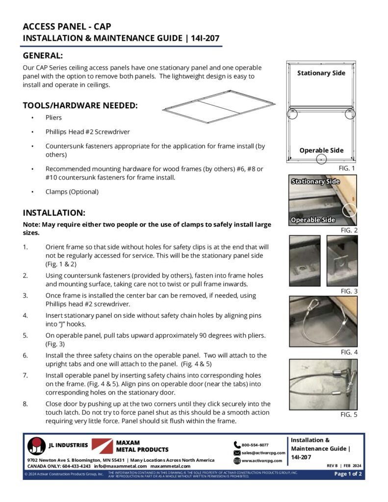 Access-Panel-CAP-Installation-Maintenance-14I-207 | Maxam Metal Products