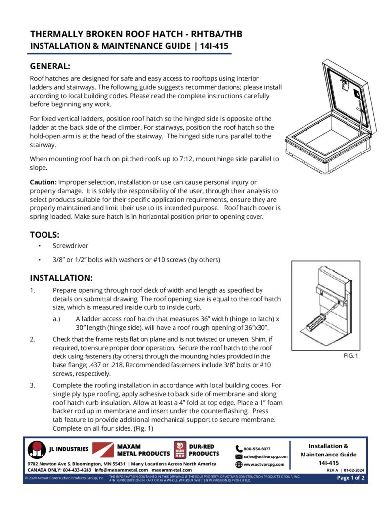 Roof-Hatch-RTHB-Thermally-Broken-Installation-Maintenance-14I-415 ...