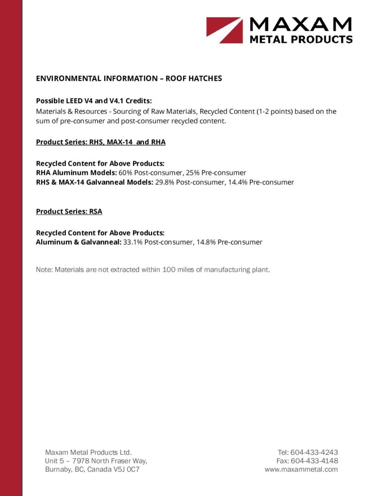 Maxam-Roof-Hatch-Environmental | Maxam Metal Products